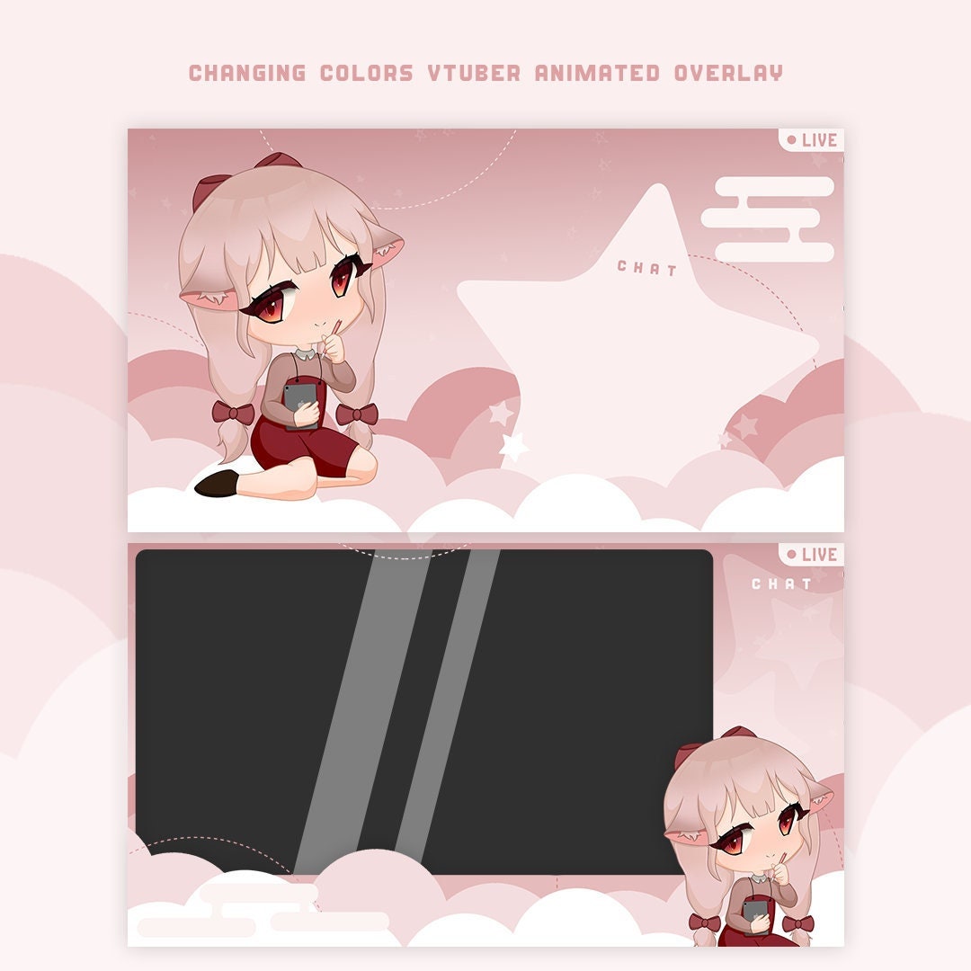 Cute Vtuber Overlay Custom Colors - Etsy