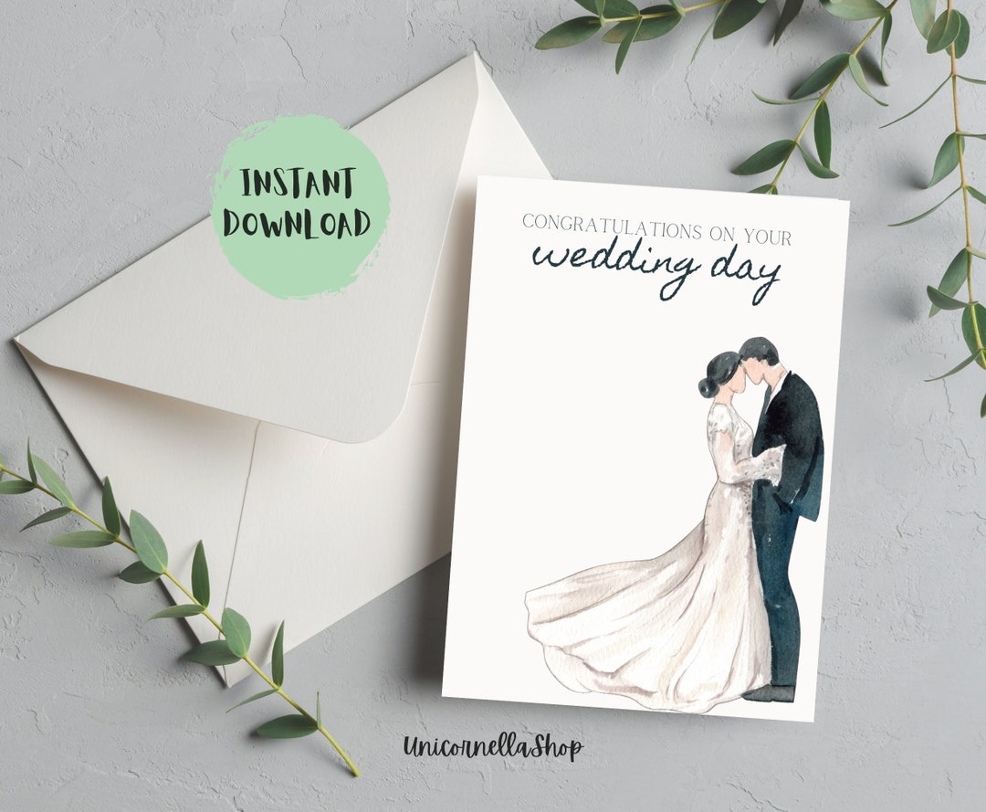 Wedding Card, Congratulations on Your Wedding Card, Wedding Day Card ...