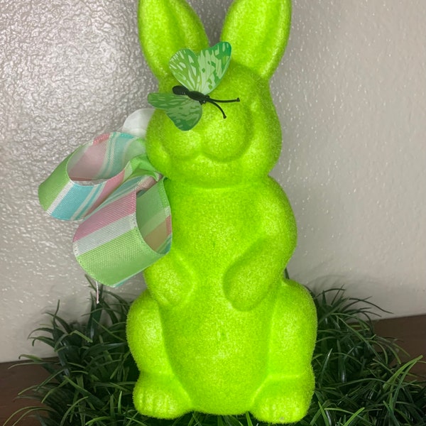 Flocked Bunny - Etsy