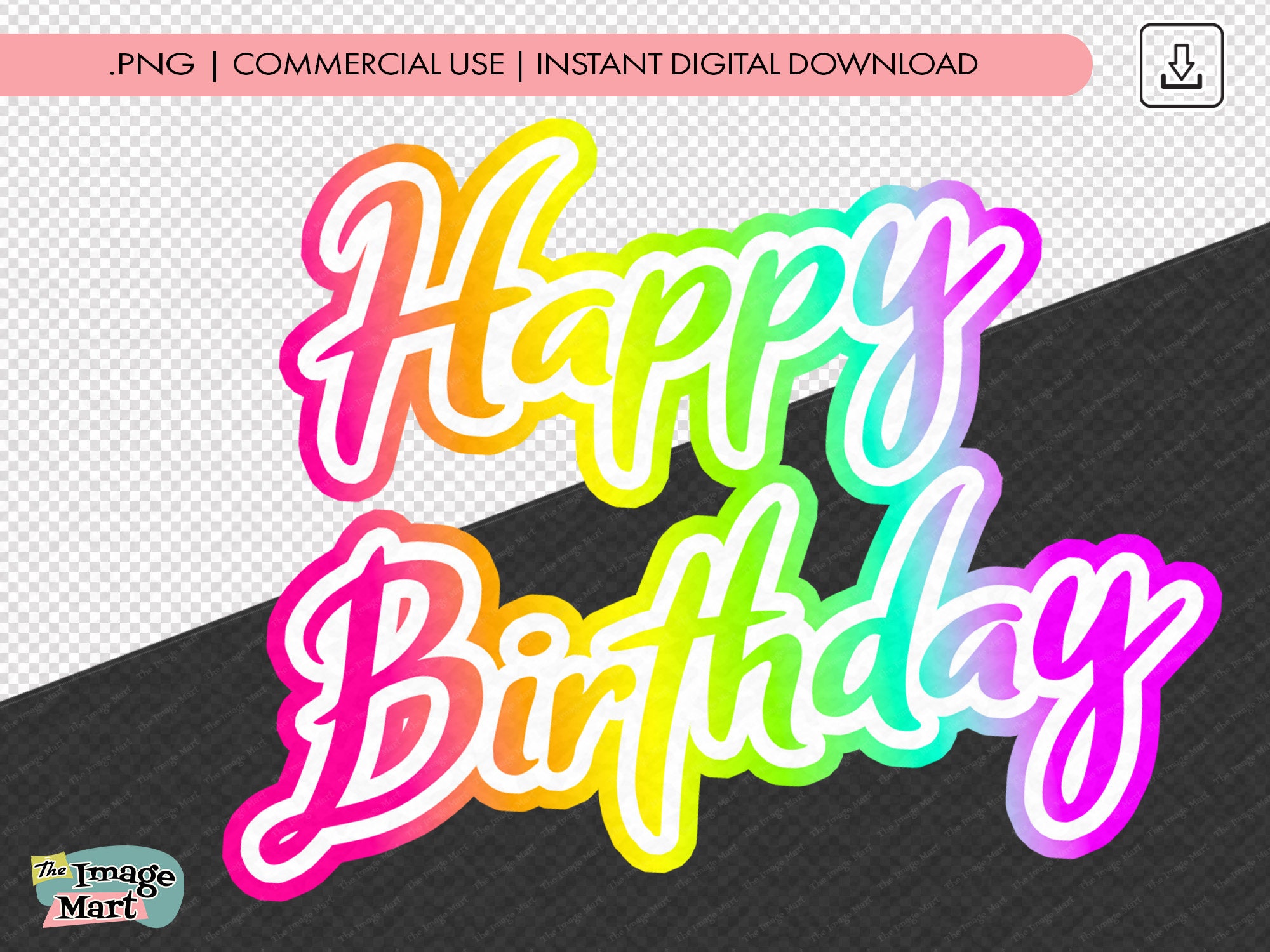 Happy Birthday Png Neon Happy Birthday Design Happy Birthday - Etsy