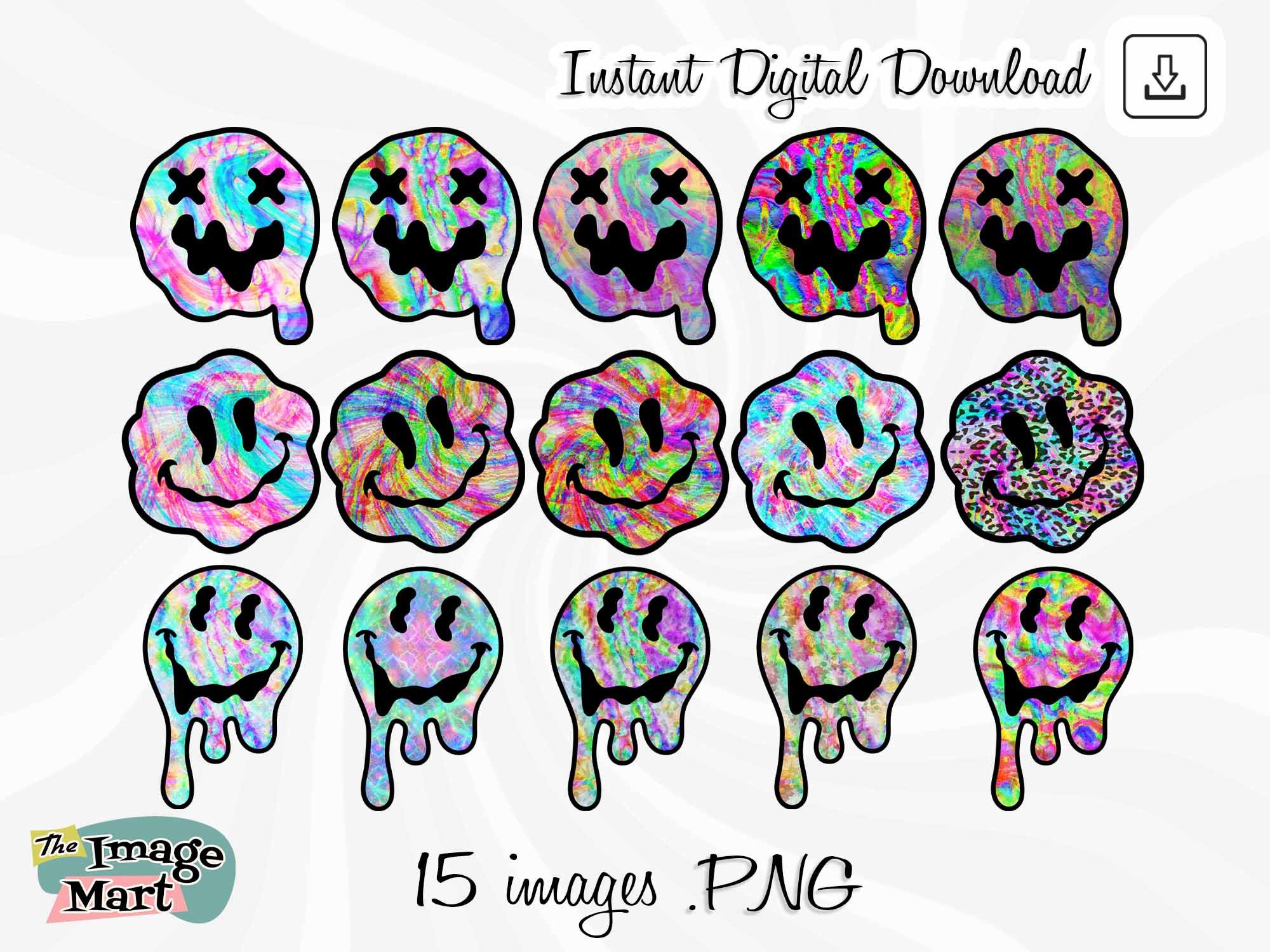 Psychedelic PNG Trippy Smiley Face PNG Smiley Face - Etsy