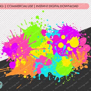 Neon Clipart PNG, Neon Sublimation, Neon Paint SVG, Neon Paint Splatter ...