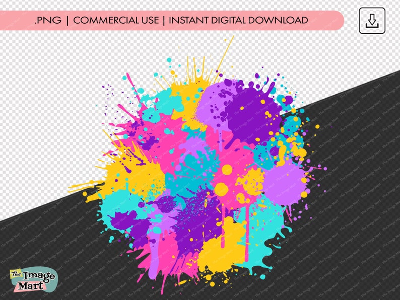 Neon Paint PNG Paint Splat SVG Paint Splatter Clipart 90s - Etsy