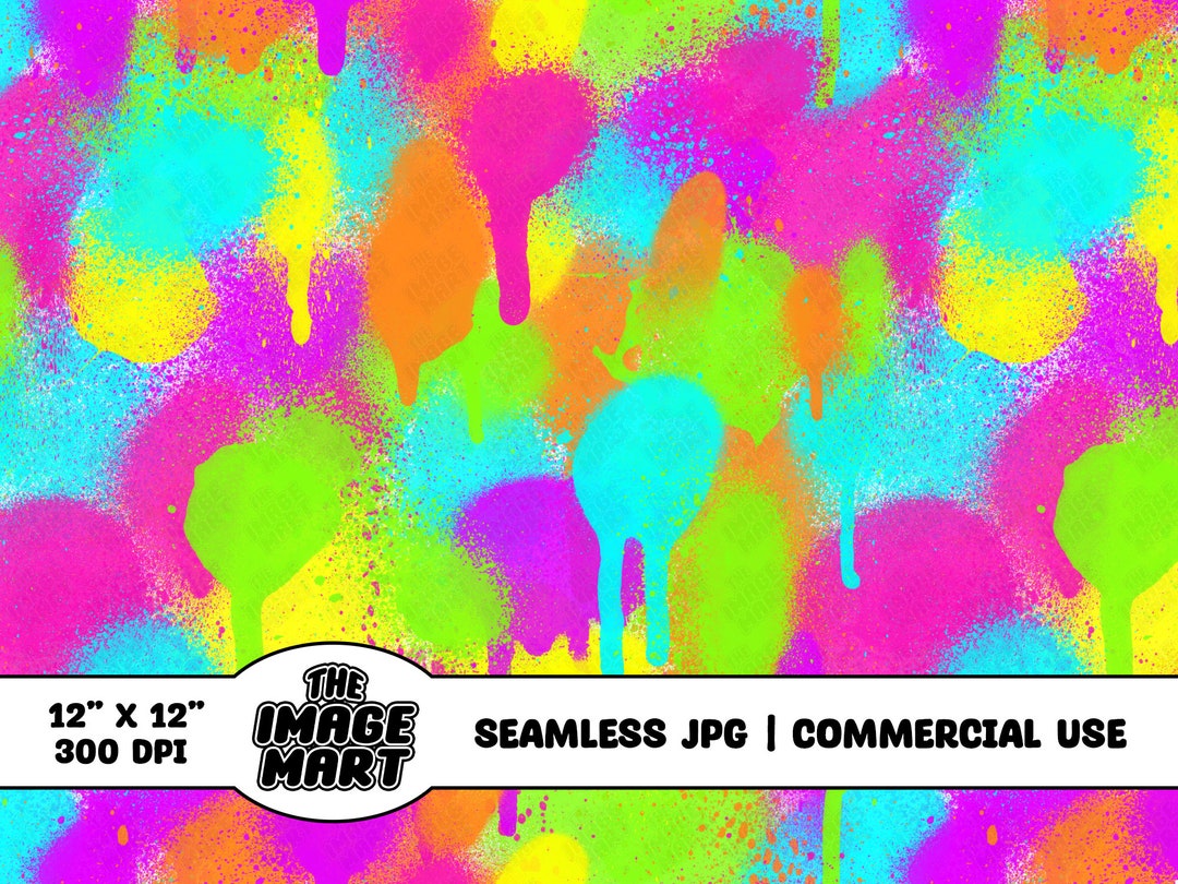 Neon Seamless Pattern, Spray Paint Seamless Pattern, Spray Paint ...