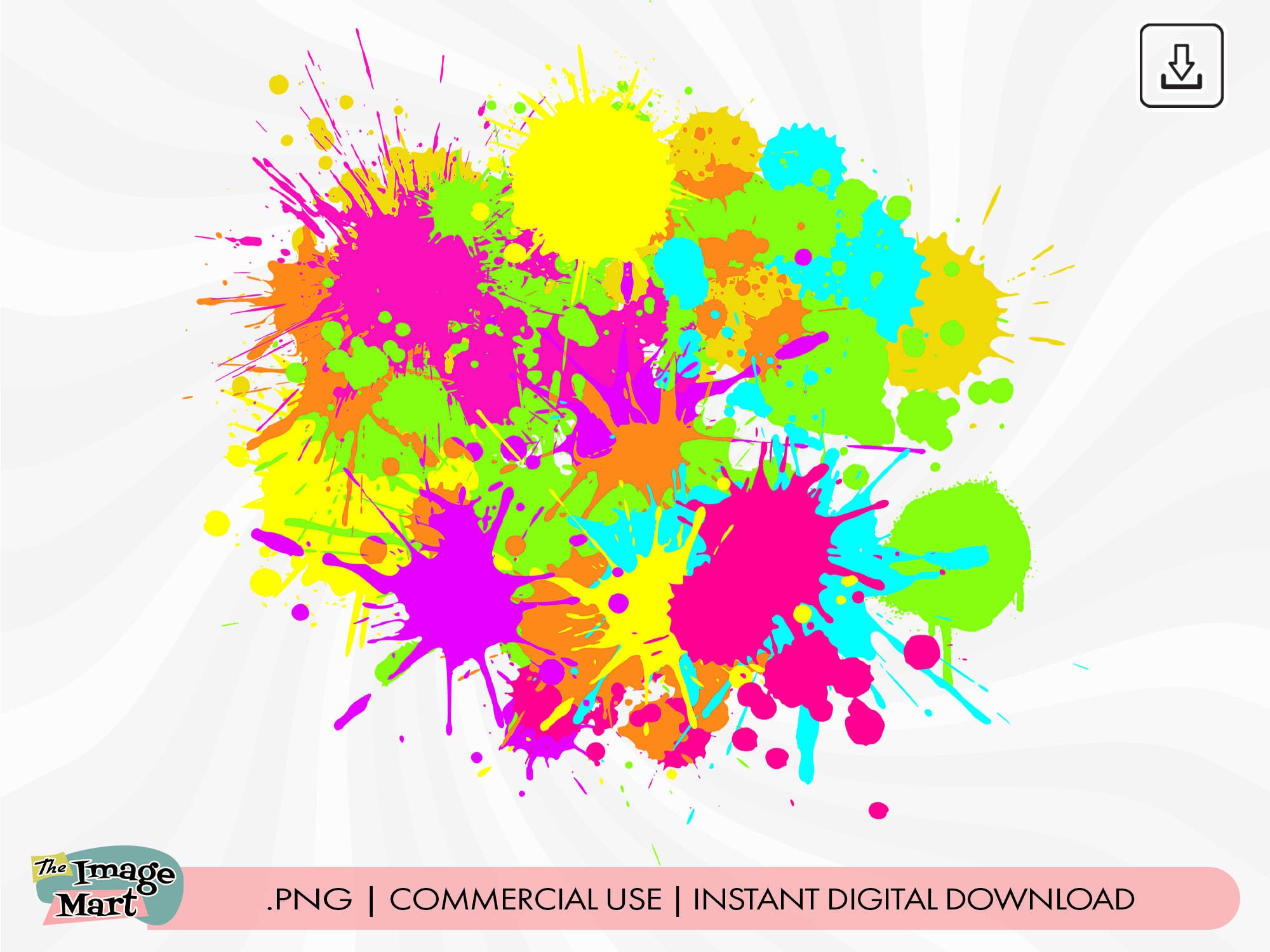 Neon Paint Splatters