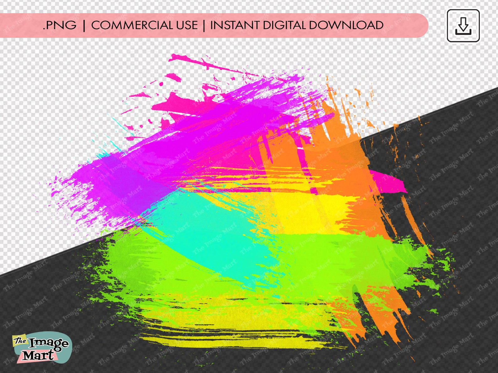 Neon Clipart, Neon Sublimation, Neon Paint PNG, Neon Paint Splatter ...