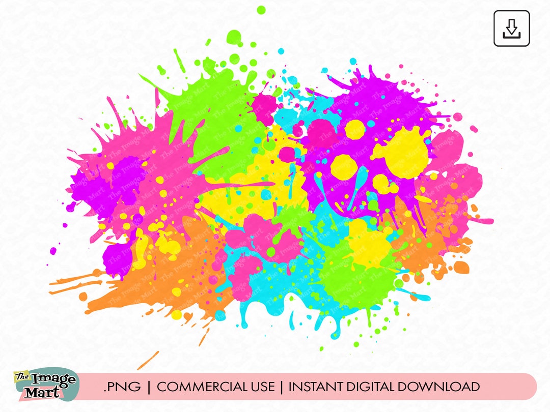 Neon Clipart PNG, Neon Sublimation, Neon Paint SVG, Neon Paint Splatter ...