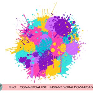 Neon Paint PNG, Paint Splat SVG, Paint Splatter Clipart, 90s Paint ...