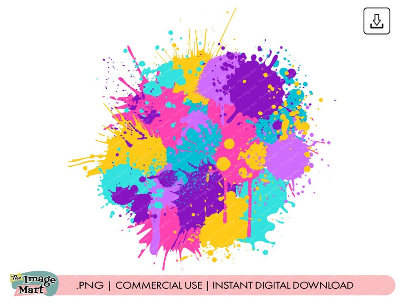 Neon Paint PNG Paint Splat SVG Paint Splatter Clipart 90s - Etsy