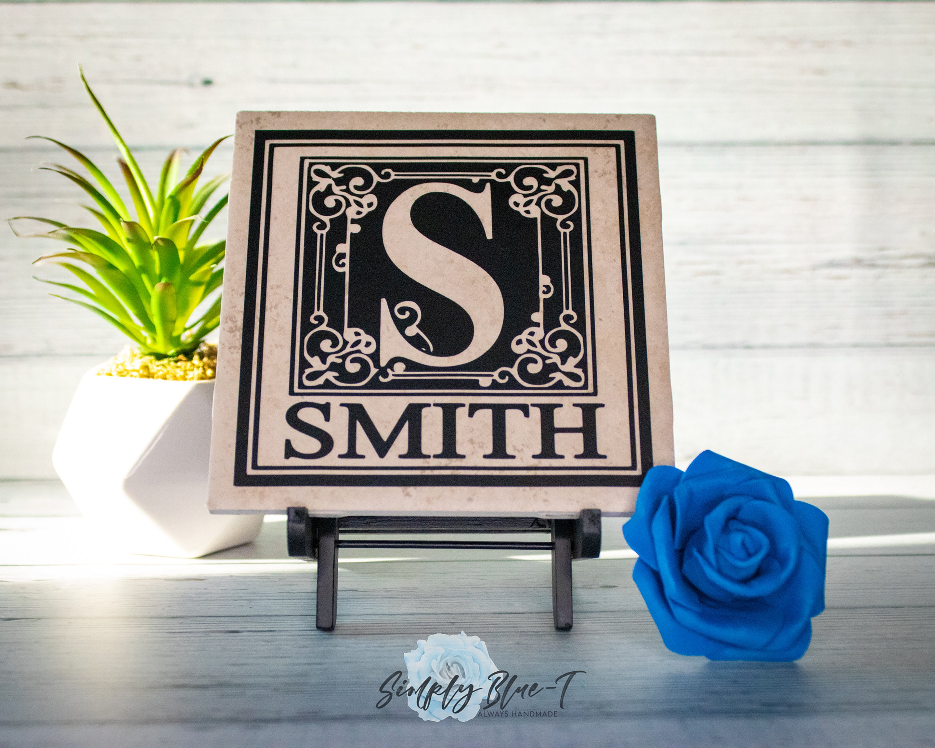 Personalized Family Name Tile • Monogram Tile • Ceramic • Wedding Gift ...