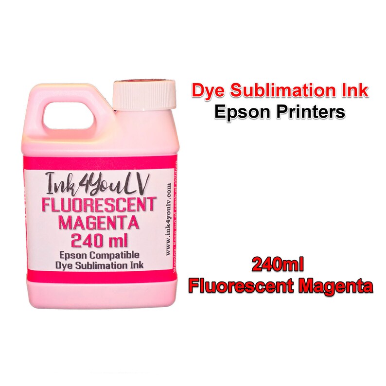 Dye Sublimation Ink 240ml 2 Colors, Fluorescent Magenta, Fluorescent ...