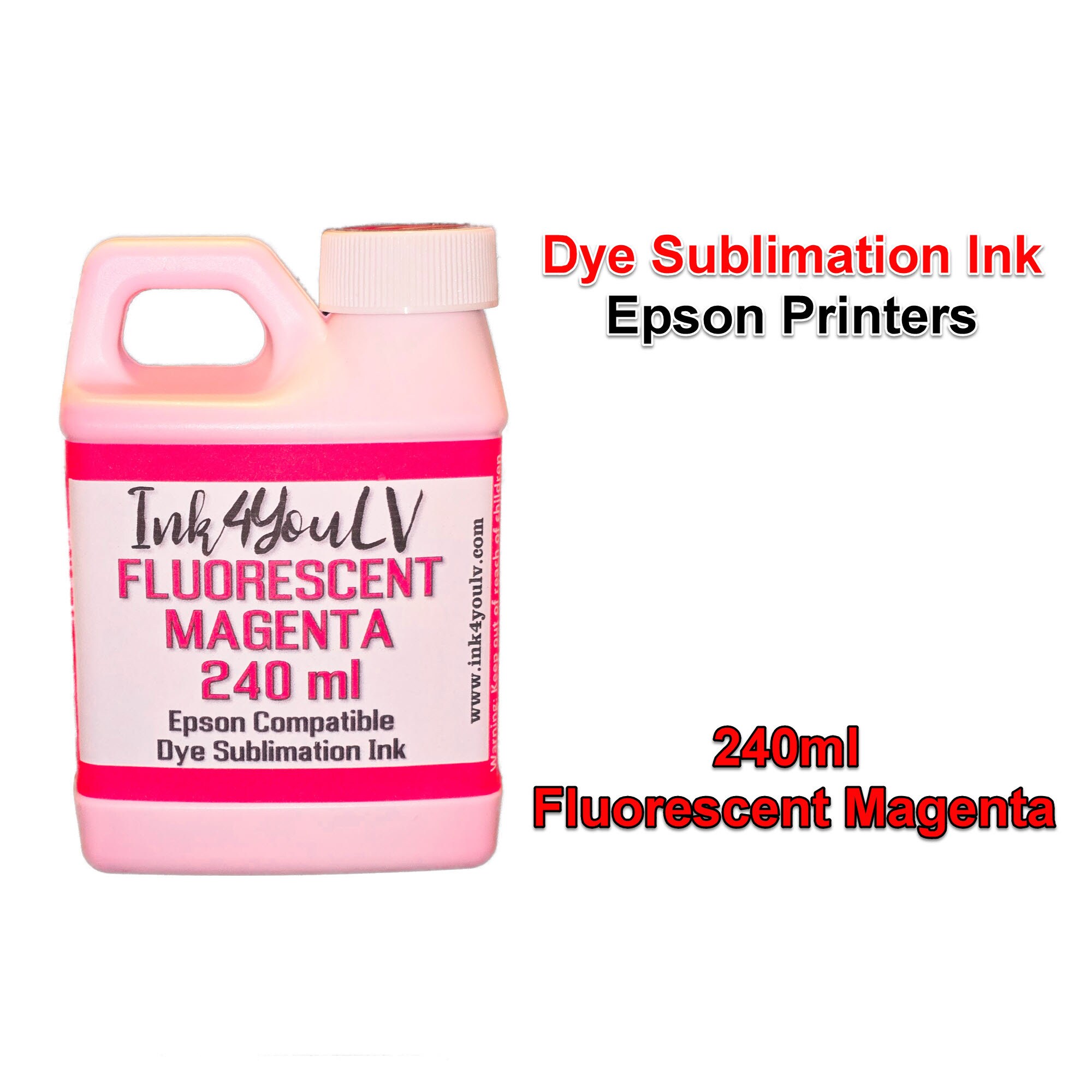 Dye Sublimation Ink 240ml 2 Colors, Fluorescent Magenta, Fluorescent ...
