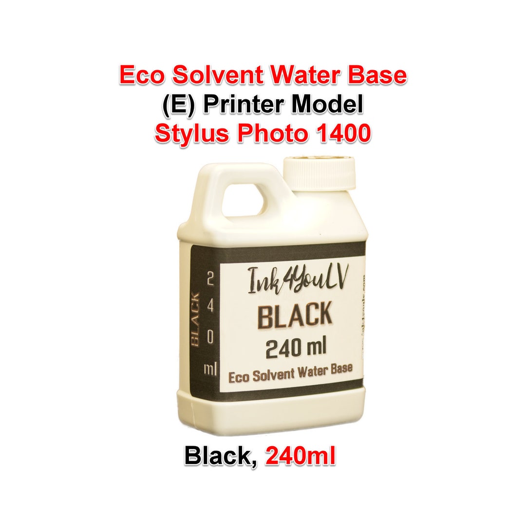 Eco Solvent Water Base Ink Black 240ml for (E) Printer Model (E) Stylus ...