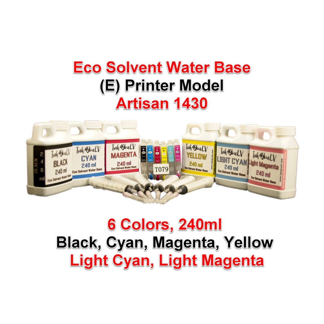 Eco Solvent Water Base Ink 6 Colors 240ml for E Printer Model Artisan ...