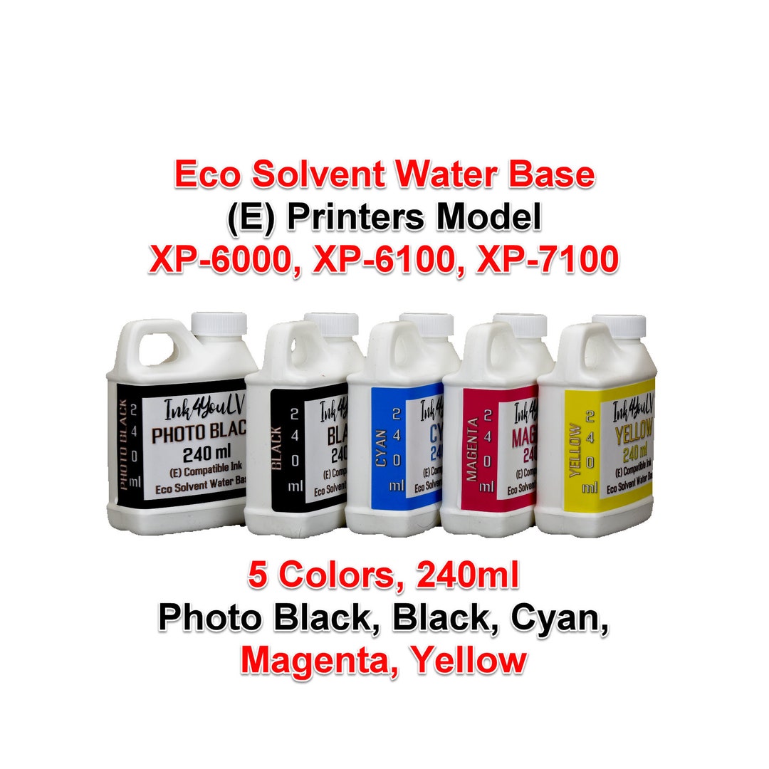 Eco Solvent Water Base Ink 5 Colors 240ml for (E) Printers Model XP ...