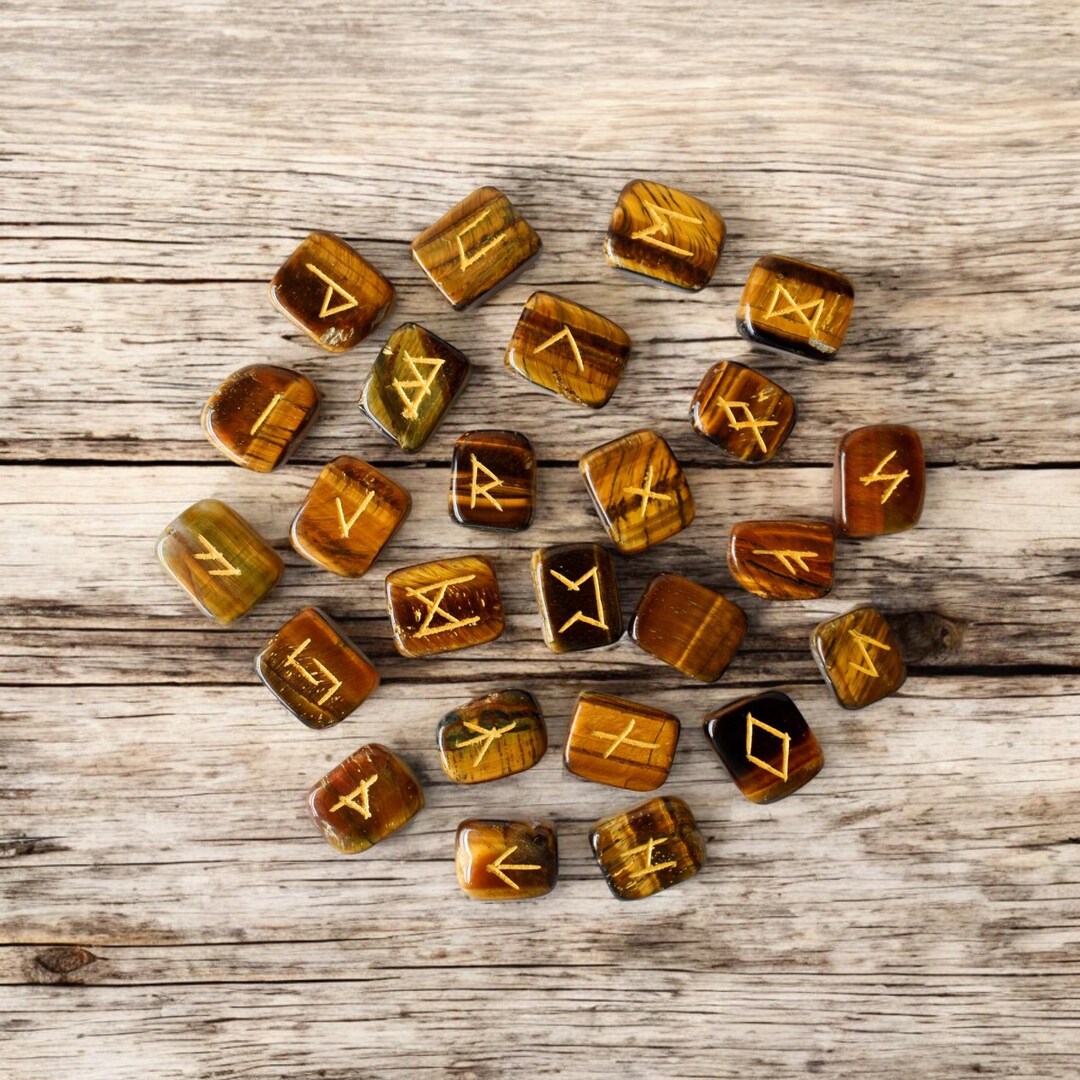 Tiger Eye Rune Sets Elder Futhark Rune Set | Spiritual Intuitive ...