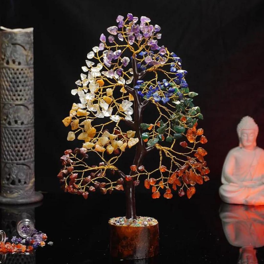 7 Chakra Tree of Life, Handmade Crystal Tree for Positive Energy ...
