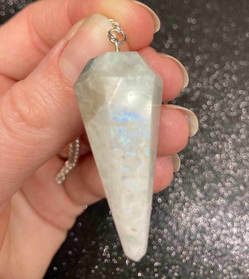 Bulk Rainbow Moonstone Pendulum Crystal Flashy Pendulum - Etsy