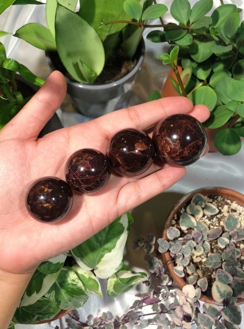 Bulk Star Garnet Sphere | Red Garnet Crystal Sphere | Star Garnet ...
