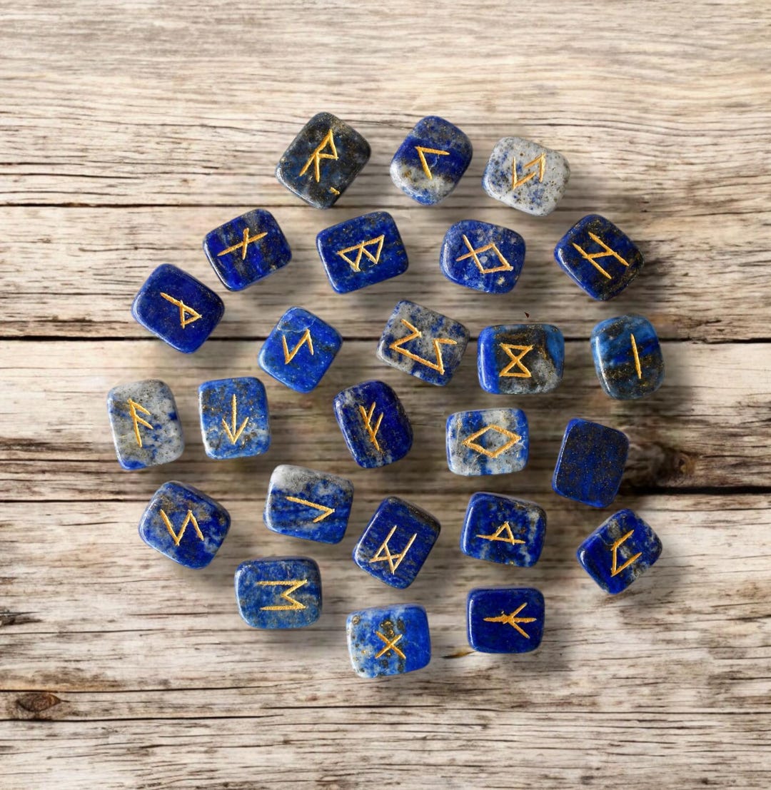 Lapis Lazuli Rune Sets Elder Futhark Rune Set Spiritual Intuitive ...