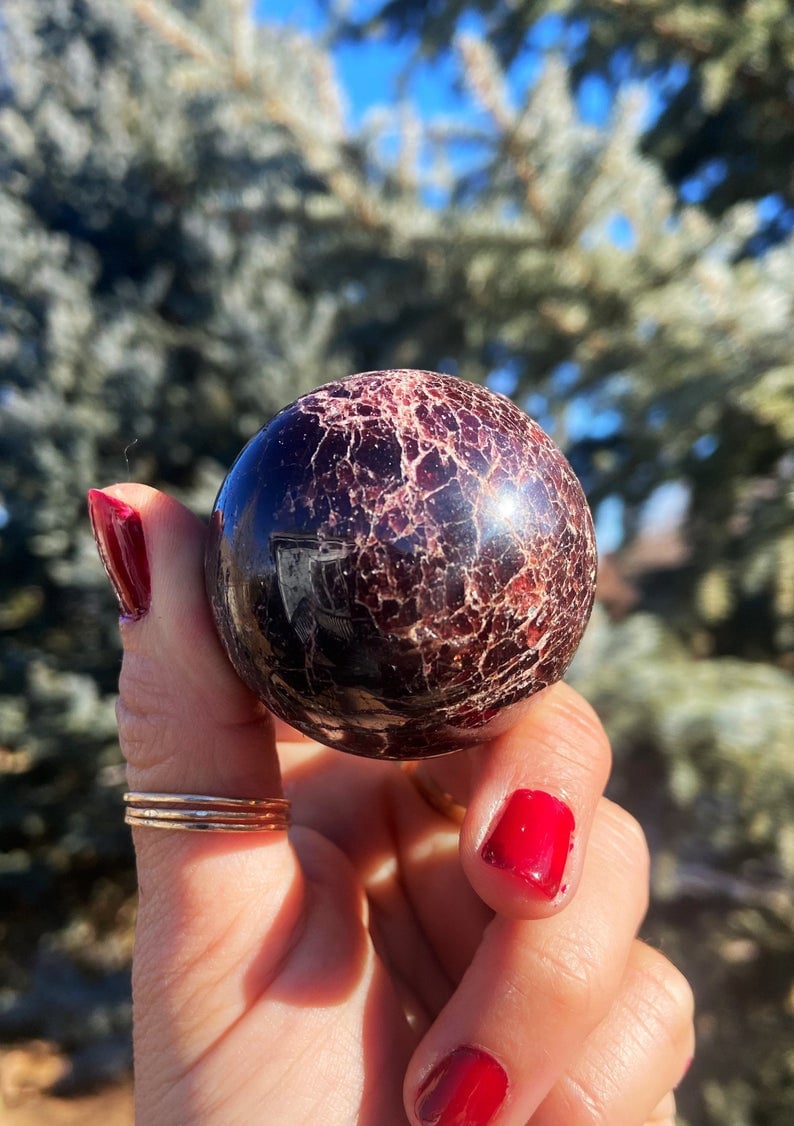 Bulk Star Garnet Sphere | Red Garnet Crystal Sphere | Star Garnet ...
