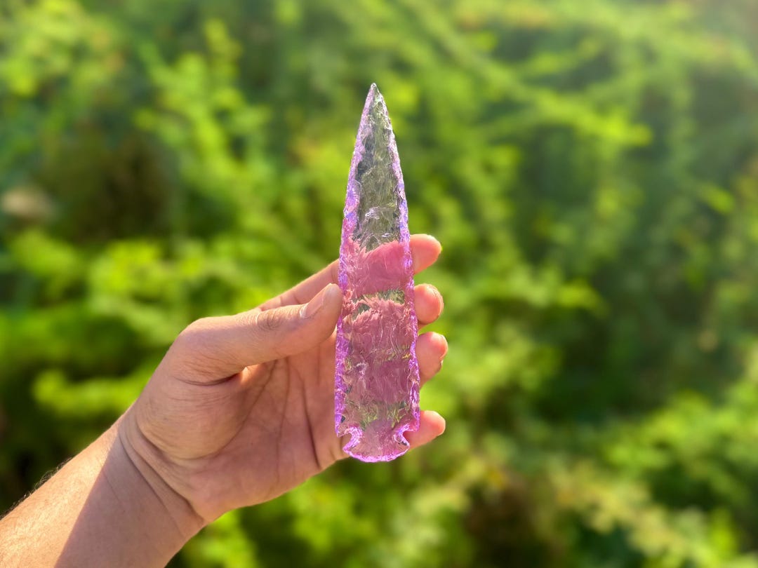 6" Pink Obsidian Arrowhead, Crystal Spearhead, Healing Gemstone ...