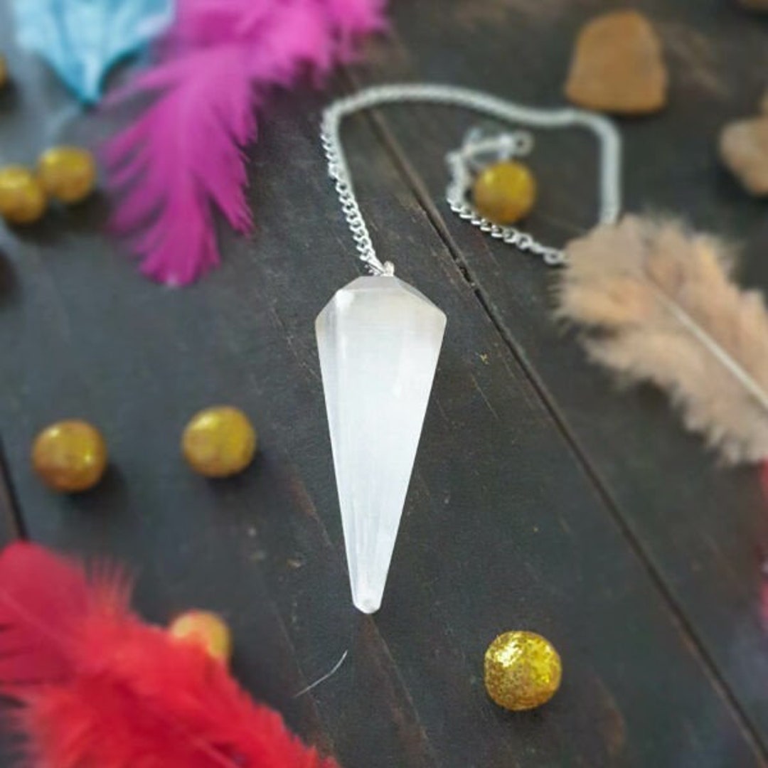 Bulk Selenite Pendulum Crystal Pendulum Gemstone Dowsing Pendulum Reiki ...