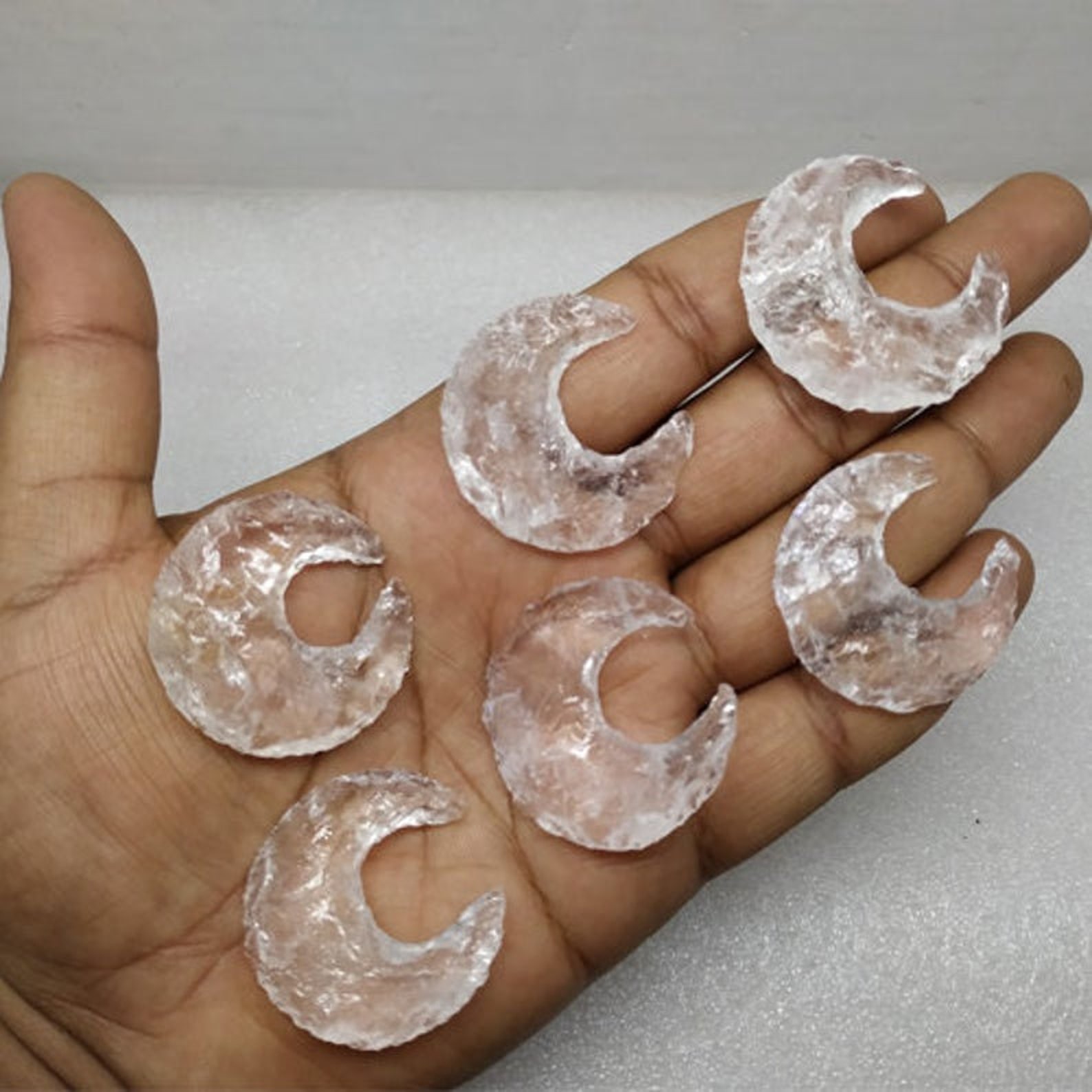 Bulk Clear Quartz Moon Crystal | Crescent Moon Shape | Carved Moon ...