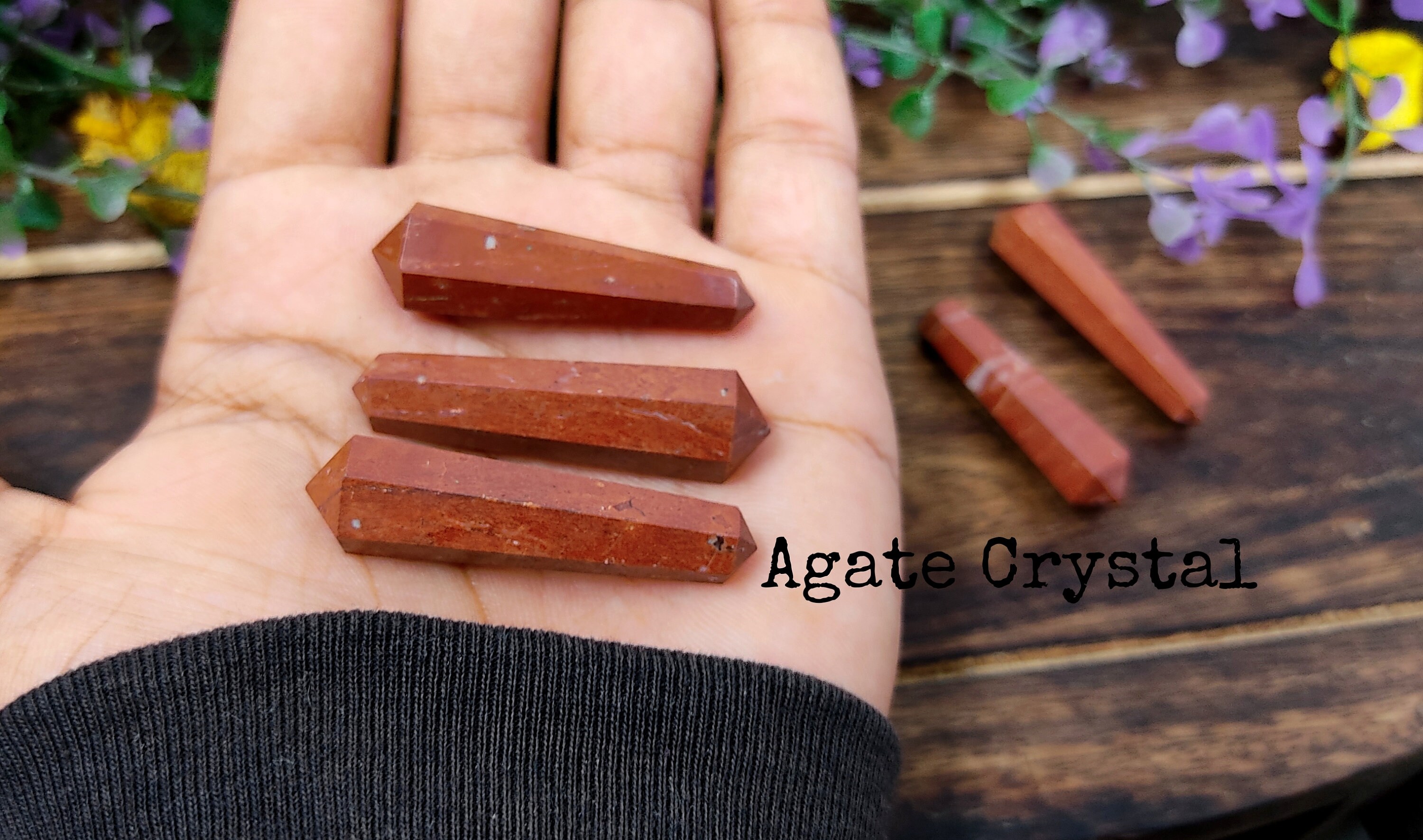 Seven Chakra Double Terminated Point | Crystal Double Point Pencil ...