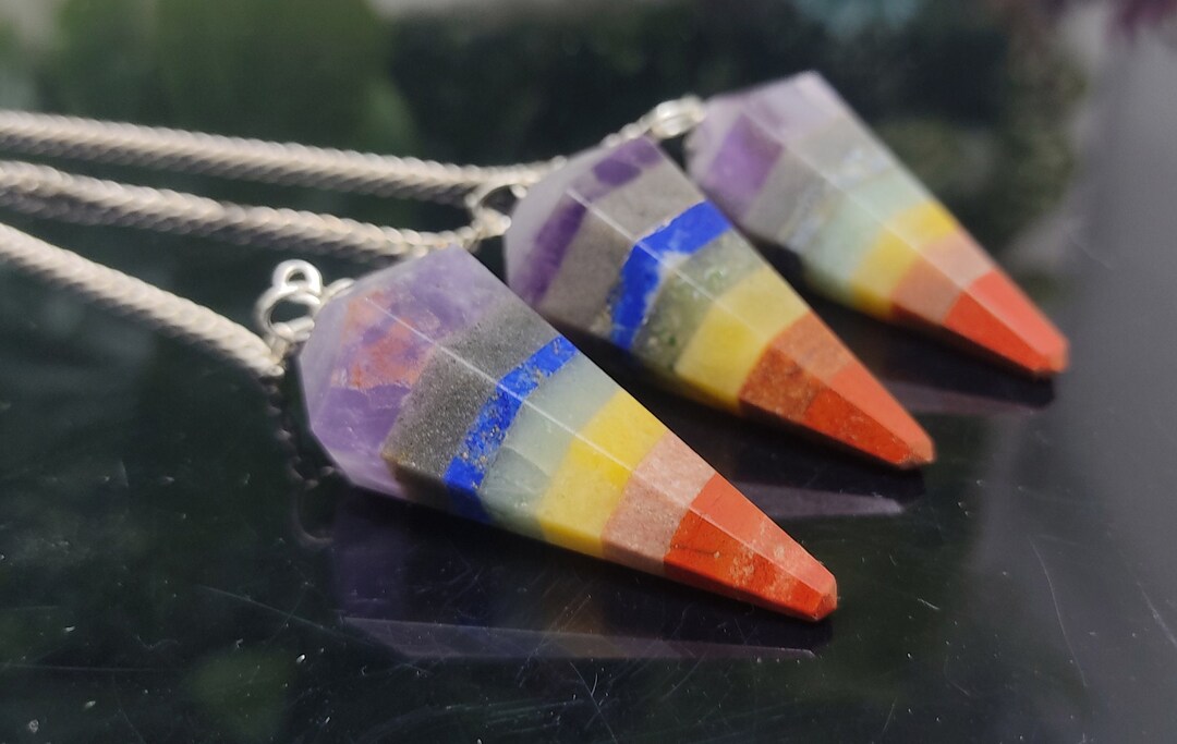 Bulk Seven Chakra Pendulum | Seven Chakra Banded Pendulum | Wholesale ...