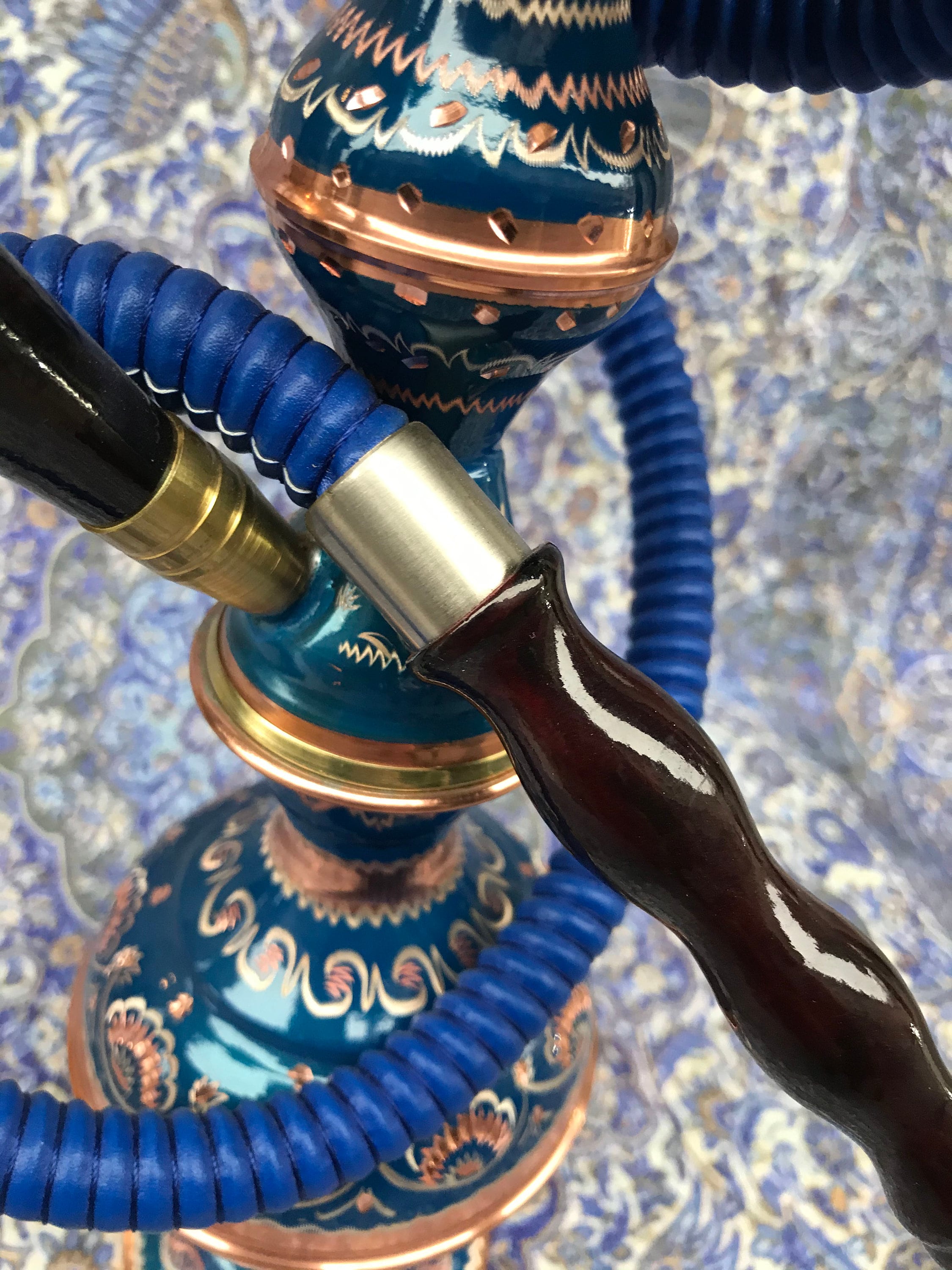 Blue Premium Hookah Set Carved Copper Hookahhand Engraved - Etsy