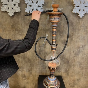Extra Large Enjoy Design Unique Painted Handmade Hookah Set, Luxury ...