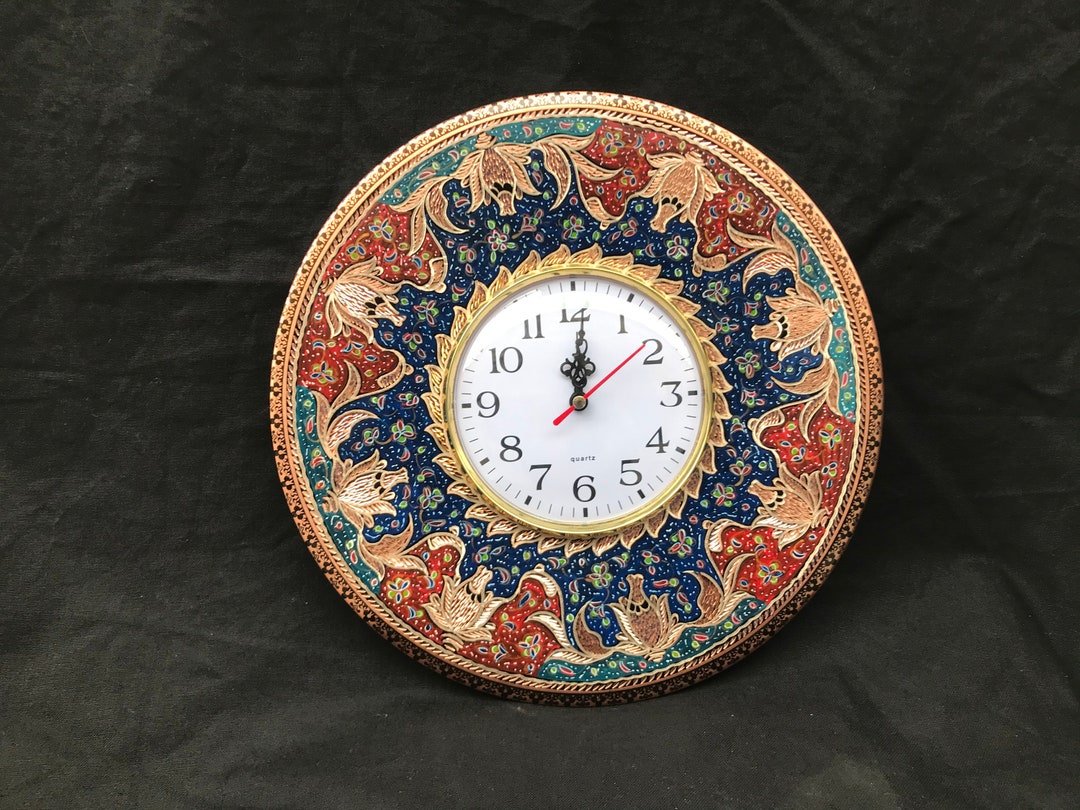 Contemporary Wall Decor, Kitchen Copper Clock Metal, Wall Hanging Art ...