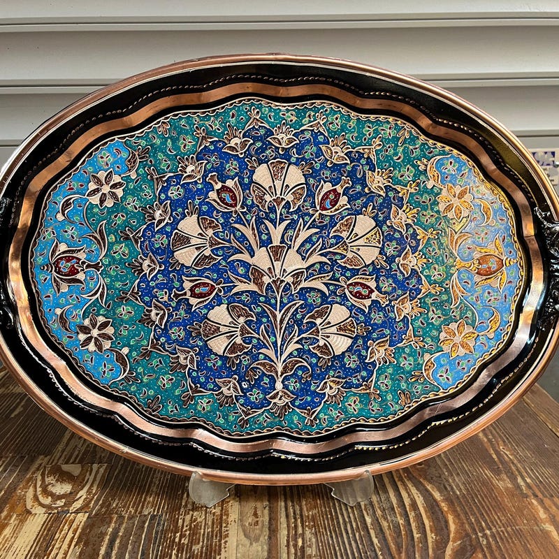 Floral Metal Tray - Etsy