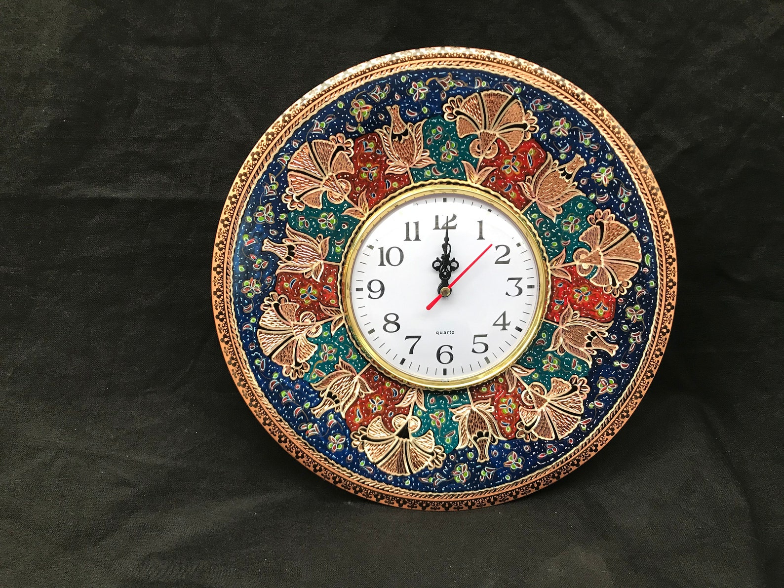 Contemporary Wall Decor Kitchen Copper Clock Metal Wall - Etsy