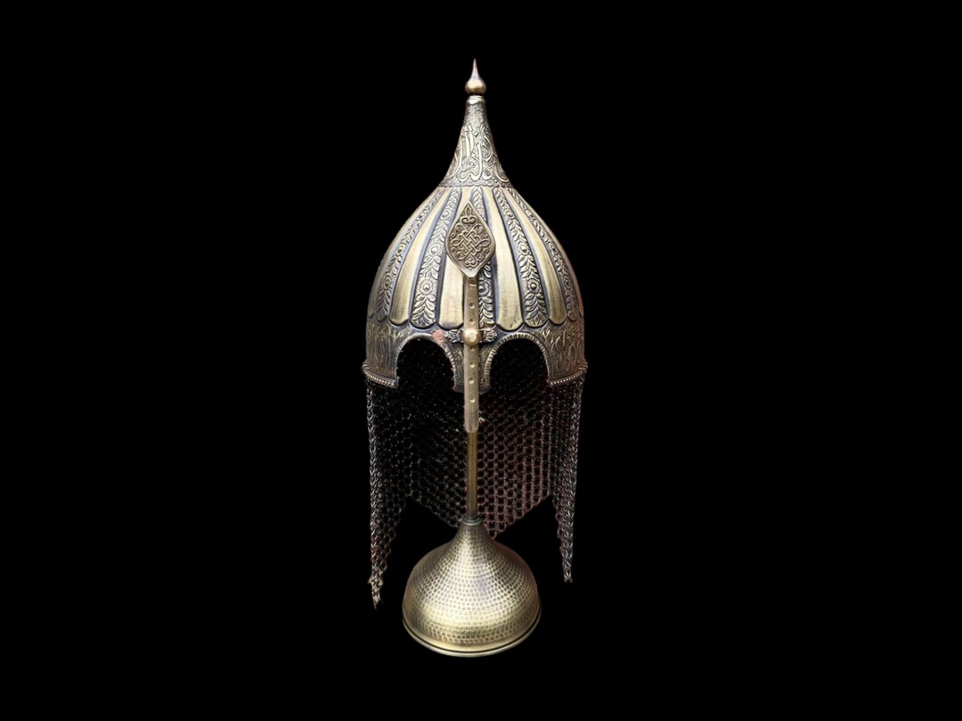 Fluted Ottoman Chichak Helmet | Hand-engraved Dome & Calligraphy Band ...