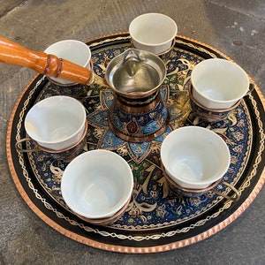 Hand Carved Gift for Coffee Lovers, Premium Copper and Ceramic Espresso ...