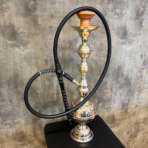 Shiny Design LARGE Silver Hookah Set, Unique Handmade Turkish Hookah ...