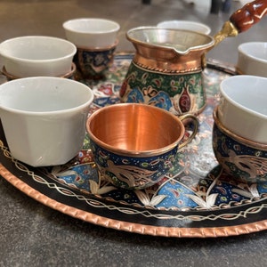 Hand Carved Gift for Coffee Lovers, Premium Copper and Ceramic Espresso ...