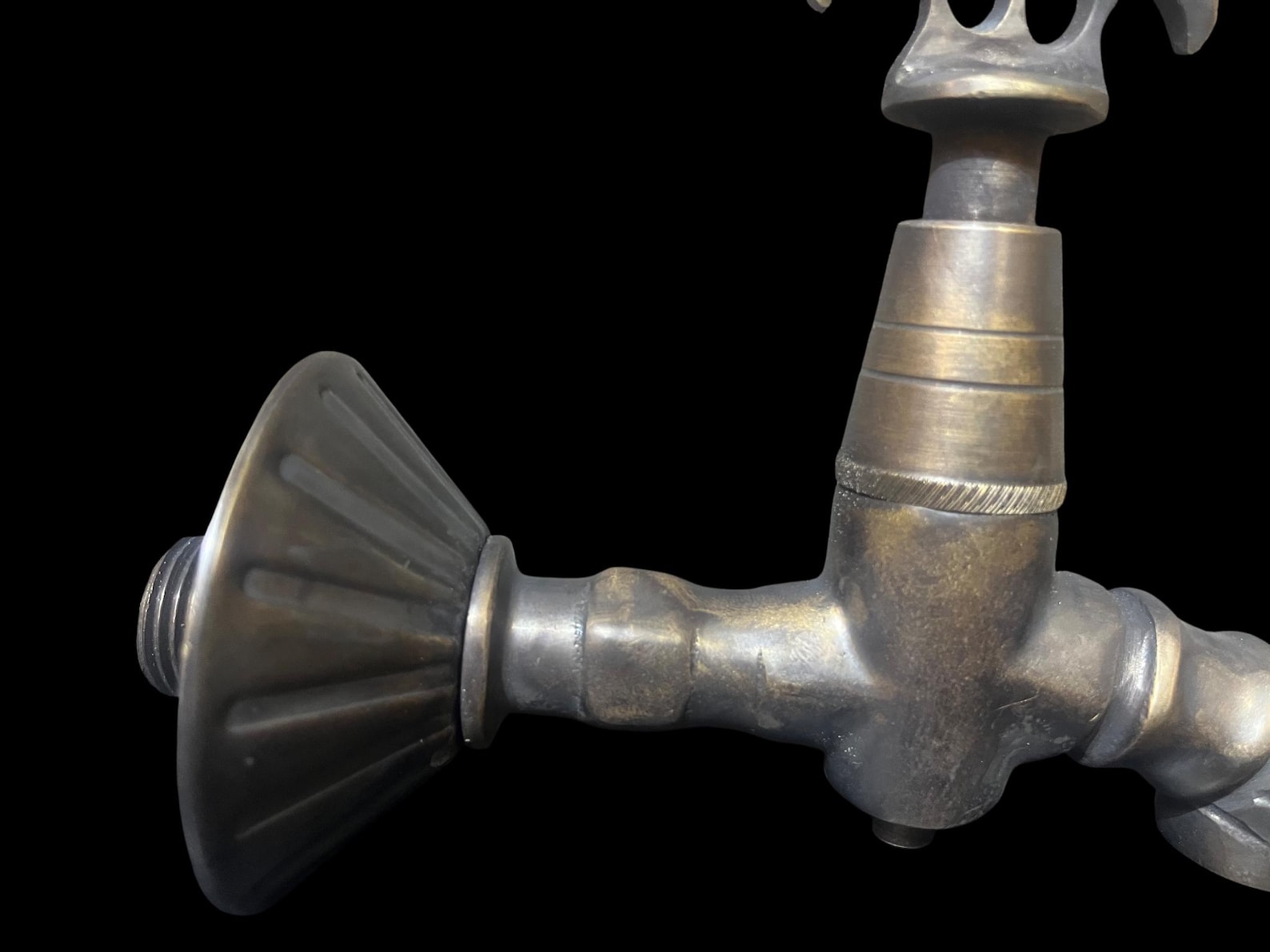 Solid Brass Wall Faucet, Ottoman Tulip Motif Spigot, Heavy Cast Garden ...