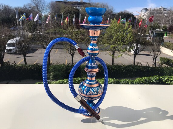 Blue Premium Hookah Set Carved Copper Hookahhand Engraved - Etsy
