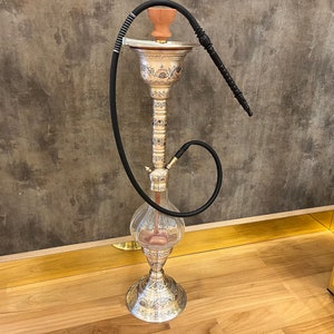 Extra Large Enjoy Design Hand Engraved Silver Hookah Set, Luxury Big ...