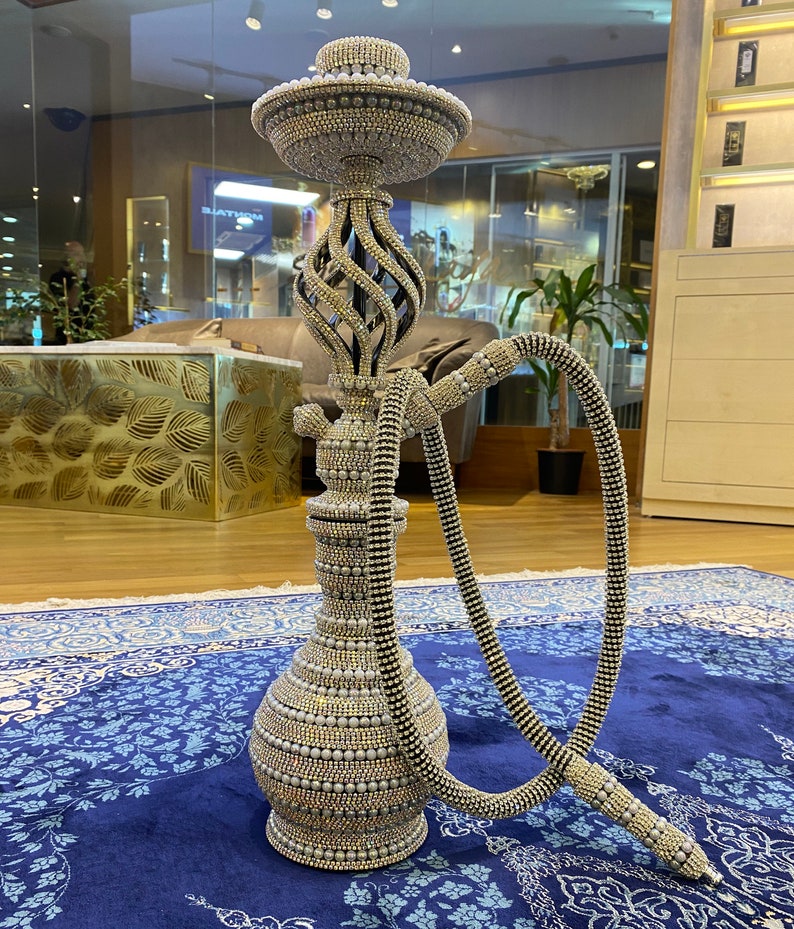 58 Cm \ 22.8 Inc Elegant Full Handmade Turkish Hookah, Unique Pearls ...