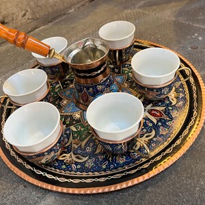 Hand Carved Gift for Coffee Lovers, Premium Copper and Ceramic Espresso ...