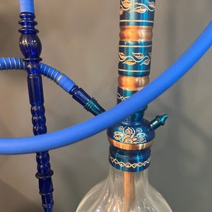 Extra Large Enjoy Design Blue Carved Handmade Hookah Set, Luxury Design ...
