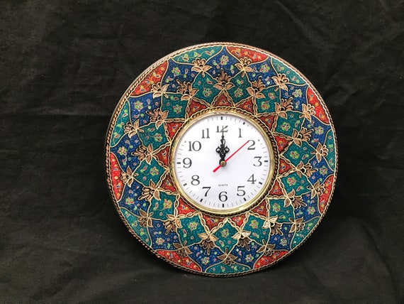Hand Carved Clock Metal Wall Decor Decorative Wall Clock - Etsy