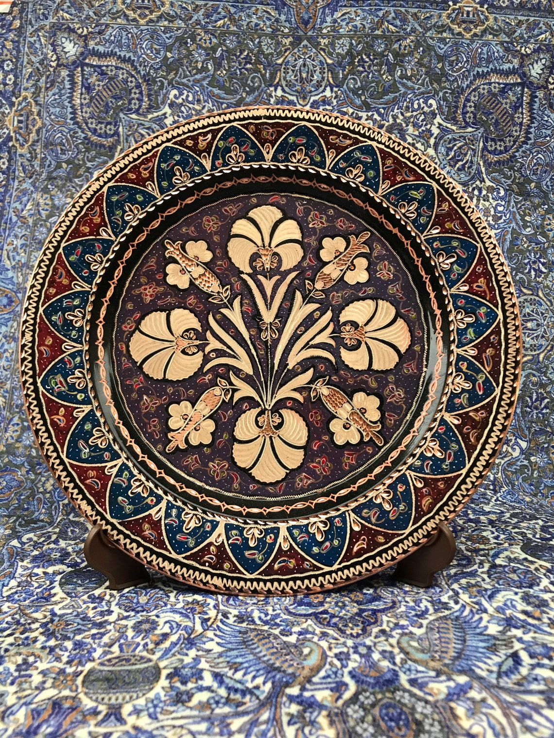 Handmade Copper Floral Tray Floral Wall Decor Full Handmade | Etsy