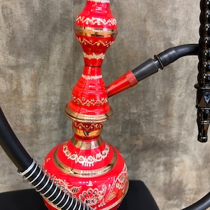 Catchy Design LARGE Red Copper Hookah Set, Unique Handmade Turkish ...