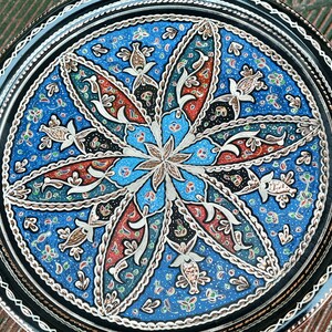 Turkish Tea Set Blue Tea Service Set for 6 Person Hand | Etsy