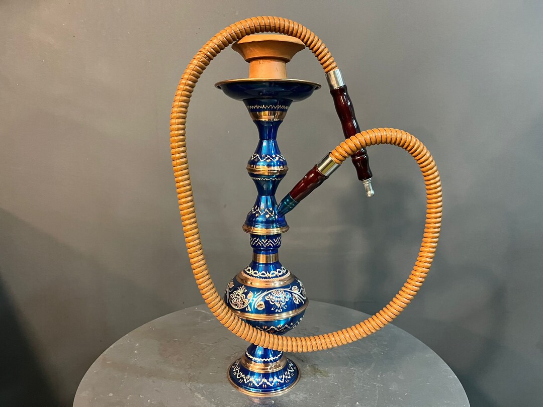 Blue Premium Hookah Set, Carved Copper Hookah,hand Engraved Shisha ...